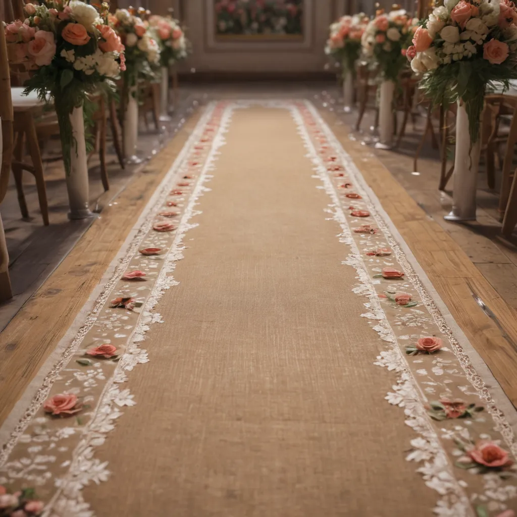 The Elegance of Burlap and Lace Aisle Runners